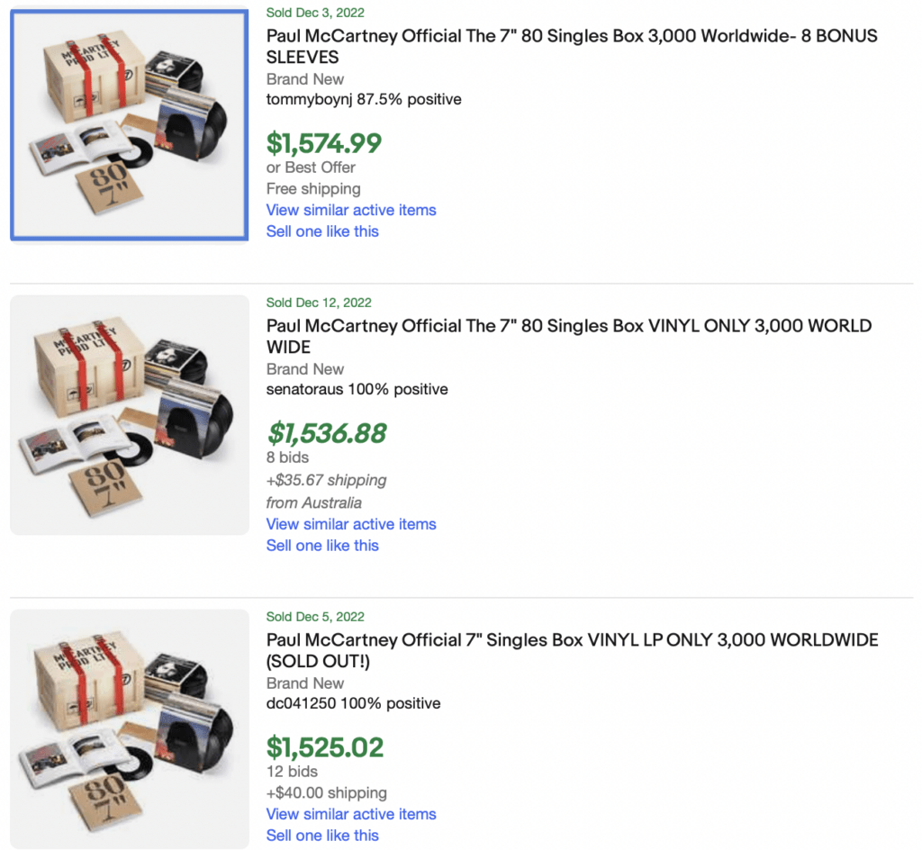 Paul McCartney 7” Singles Box Set