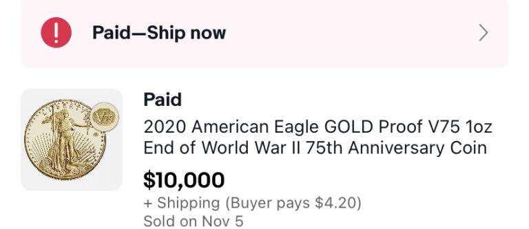 2020-W V75 End of World War II 75th Anniversary American Eagle Gold ...
