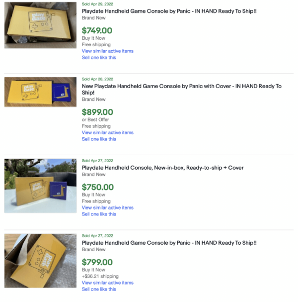 The Panic Playdate Handheld Console Resold For $750 - Resell Calendar