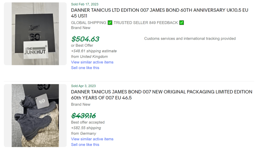 The James Bond Danner Boots are Uber Cool and Sold Fast - Resell Calendar