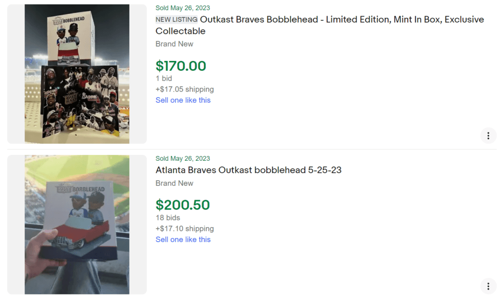 Braves Outkast Bobblehead Resells on eBay for $200 - Resell Calendar