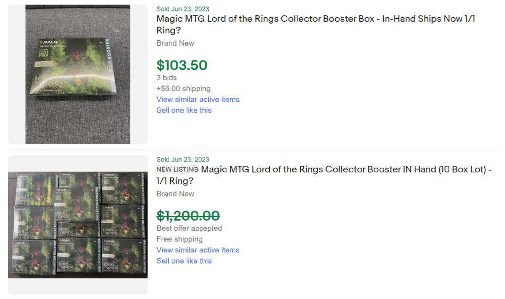 MTG, The Lord of the Rings, and The One Ring Card - Resell Calendar