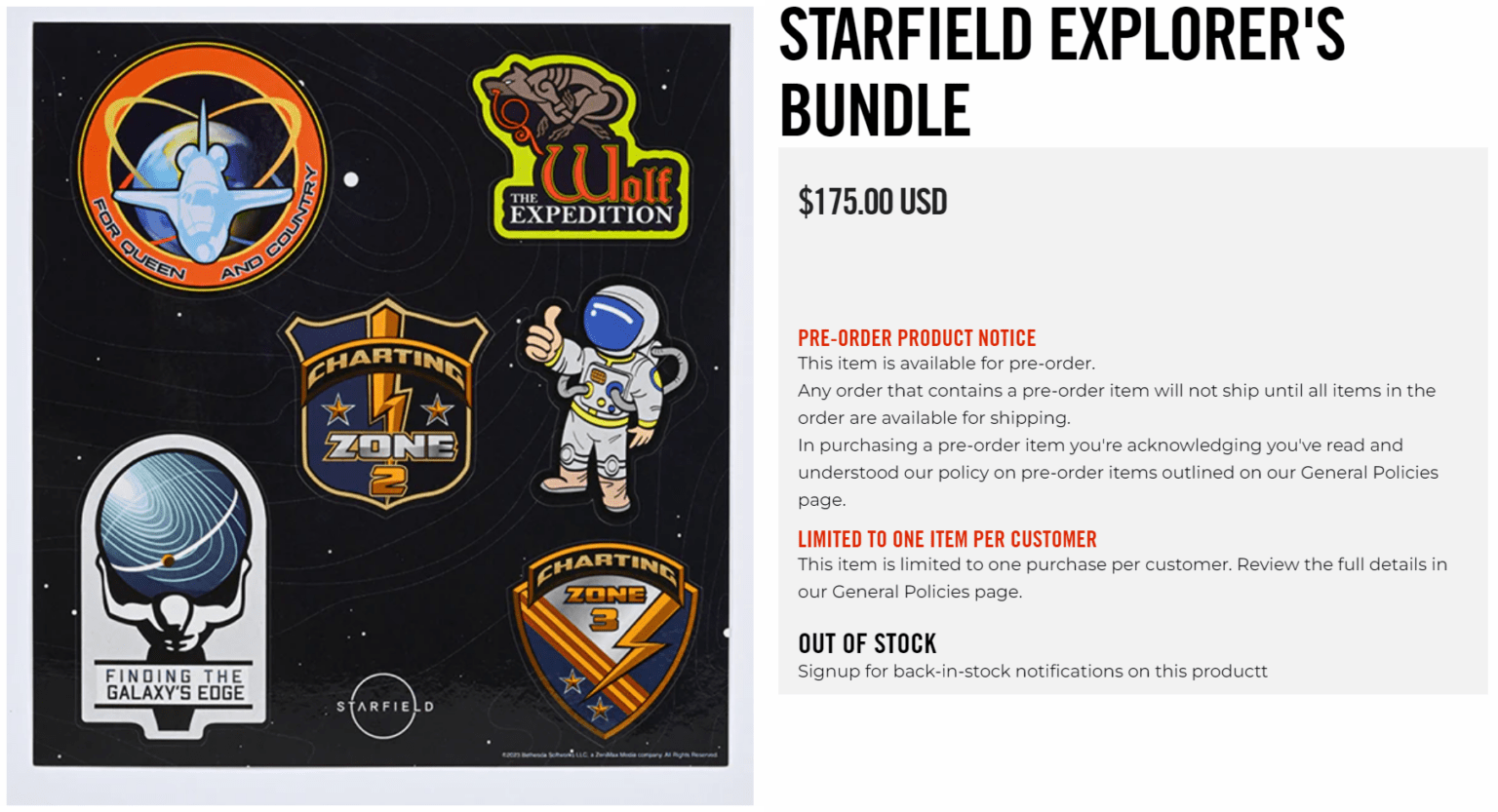 Starfield Explorer's Bundle Hits $1,000 - Resell Calendar