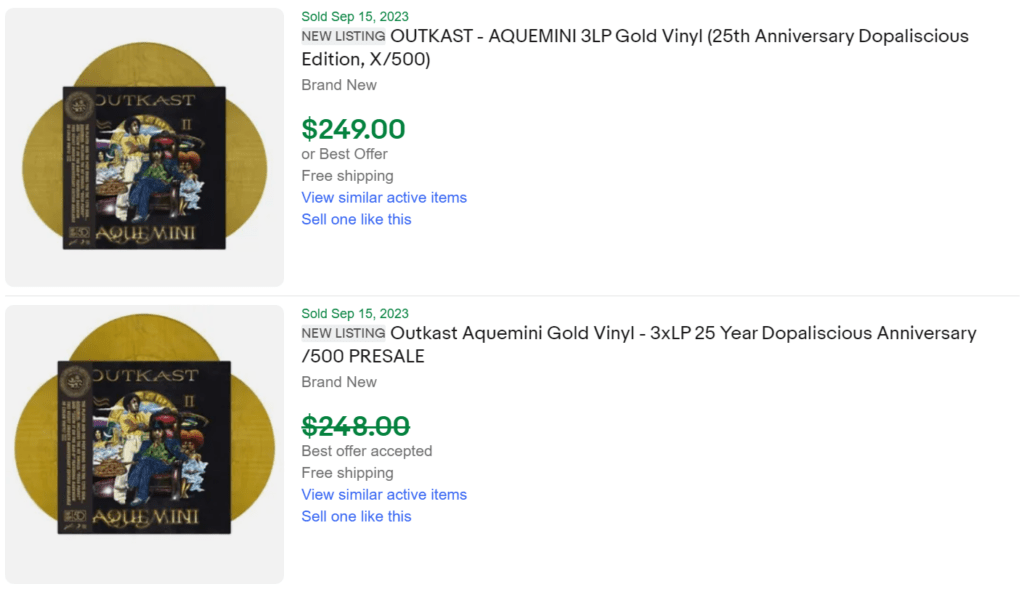 OutKast Aquemini Anniversary Vinyl Sells Out in Five Minutes - Resell ...