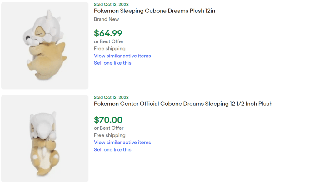 Sleeping Cubone Plushes Make Resellers a Quick $20 - Resell Calendar
