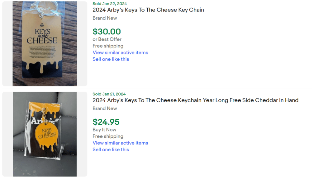 Arby's "Keys to the Cheese" Keychains Are an Easy Flip - Resell Calendar