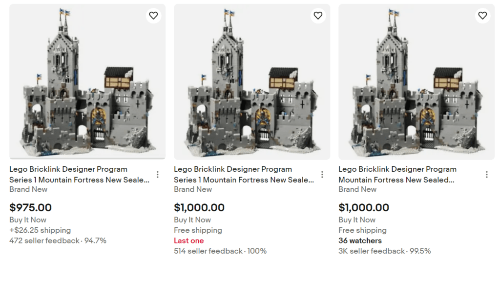 New Lego Bricklink Sets Sell Out, Appear on eBay for $1,000 - Resell ...