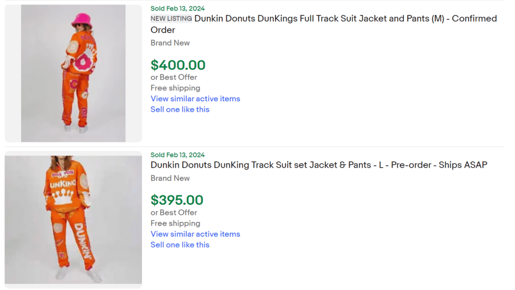 Dunkin' Donuts "DunKings" Tracksuits Resell for Hundreds - Resell Calendar