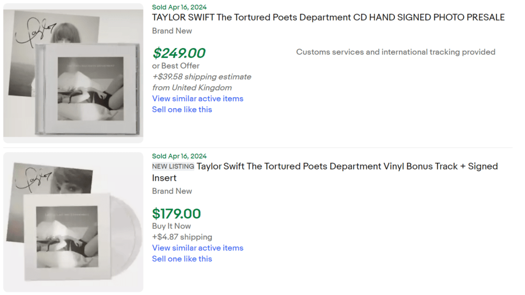 Tortured Poets Department Signed CDs and Vinyl Resell - Resell Calendar
