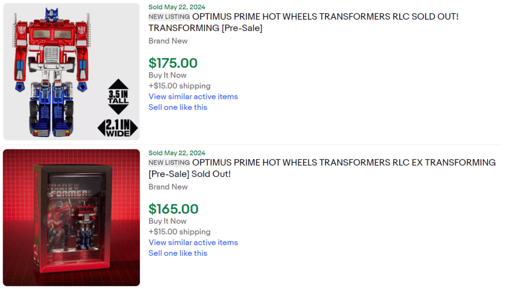 New Hot Wheels Optimus Prime Figures Flip Overnight - Resell Calendar
