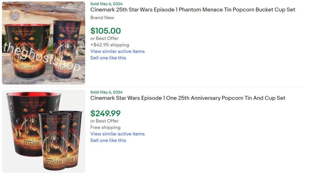 New Star Wars Episode 1 Popcorn Buckets Resell - Resell Calendar