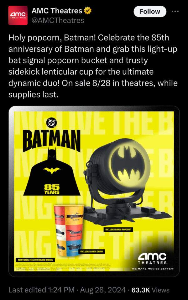 Batman Bat Signal Popcorn Bucket AMC