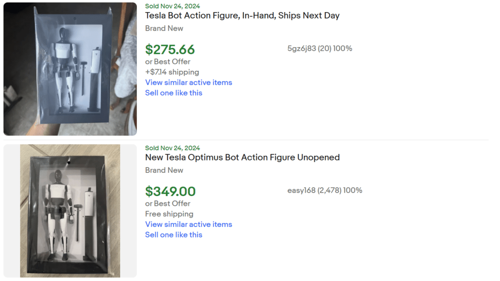 "Optimus" Tesla Bot Action Figures Resell for Over $250 - Resell Calendar