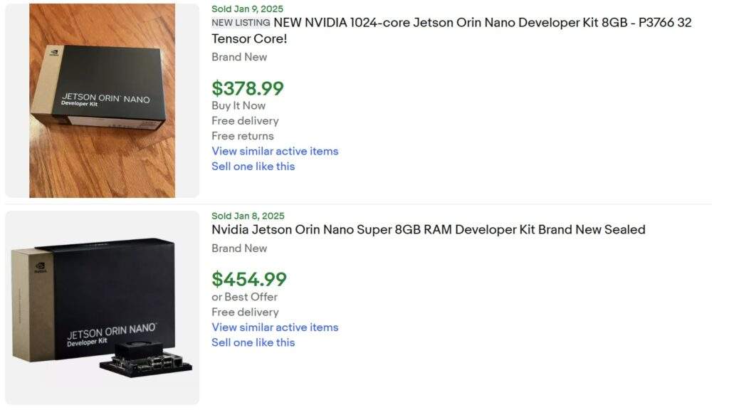 Nvidia Jetson Orin Nano Dev Kits Flip for Over $400 - Resell Calendar