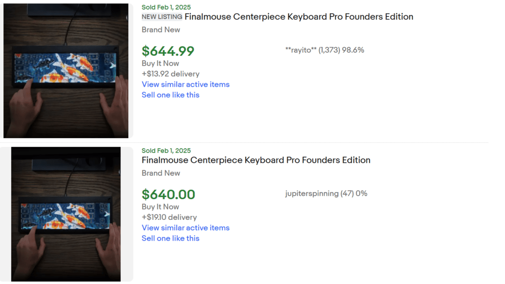 Finalmouse Centerpiece Pro Keyboards Resell for Over $600 - Resell Calendar