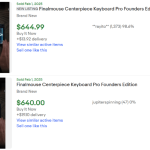 Finalmouse Centerpiece Pro Keyboards Resell for Over $600 - Resell Calendar