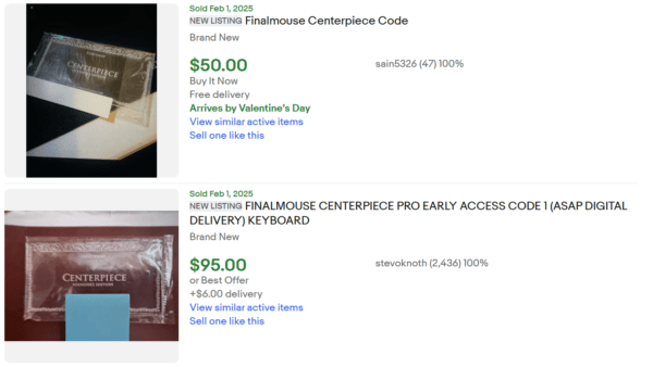 Finalmouse Centerpiece Pro Keyboards Resell for Over $600 - Resell Calendar