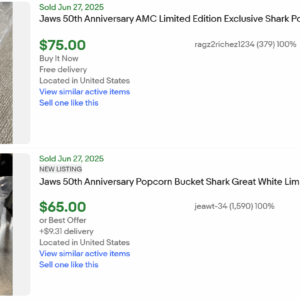 AMC Reveals Their Jaws Anniversary Popcorn Buckets - Resell Calendar