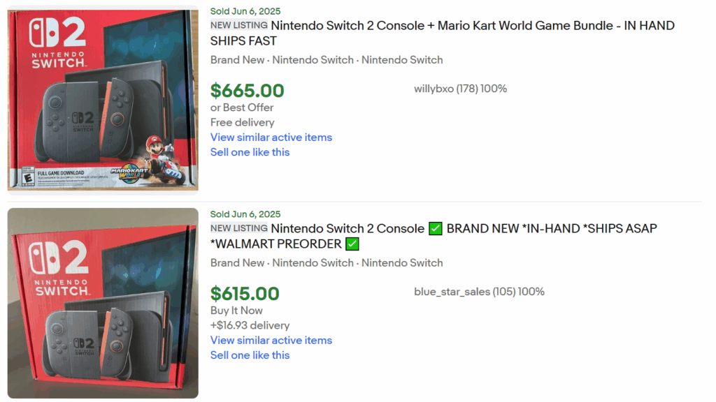 Nintendo Switch 2 Resells for $600 After Launch - Resell Calendar