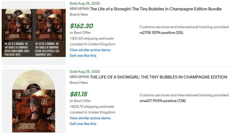 Taylor Swift Stocks Even More Life of a Showgirl Vinyl - Resell Calendar