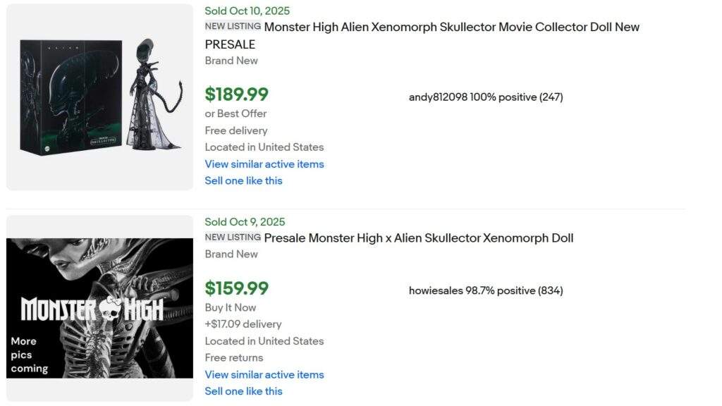 Monster High Reveals Alien Xenomorph Dolls - Resell Calendar