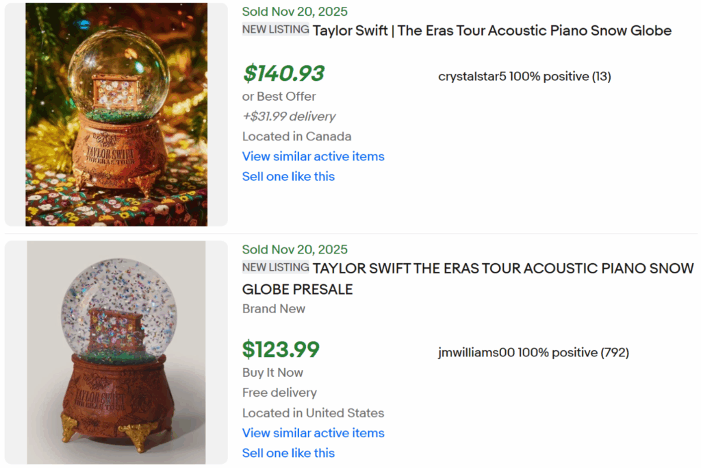 Taylor Swift Eras Tour Snow Globes Are Reselling - Resell Calendar
