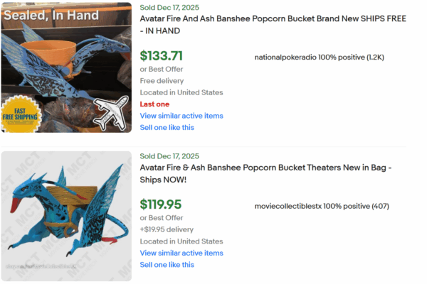Avatar: Fire and Ash Banshee Popcorn Buckets are Flipping - Resell Calendar