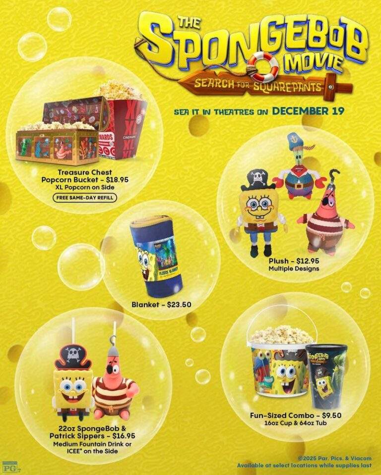 SpongeBob Movie Popcorn Buckets are Hitting Theaters - Resell Calendar