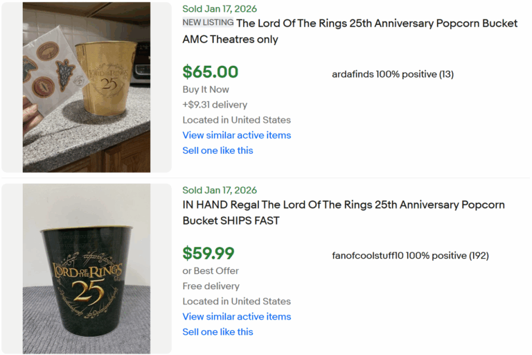 Lord of the Rings Rerelease Popcorn Buckets Are Flipping - Resell Calendar