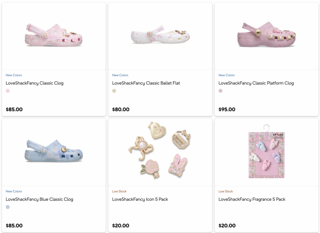 LoveShackFancy X Crocs Collection Available Now - Resell Calendar