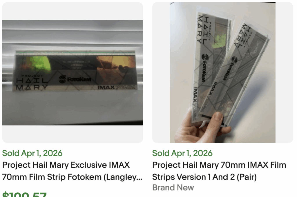 Project Hail Mary IMAX Film Strips Resell for Over $100 - Resell Calendar