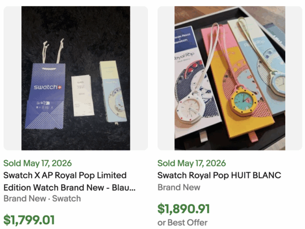 Swatch x AP Royal Pop Pocket Watches Resell for $1,500+ - Resell Calendar