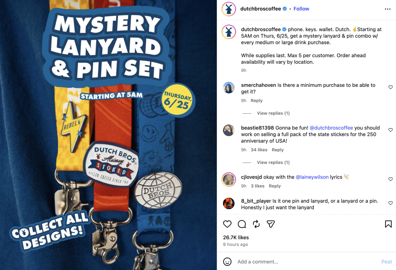 Dutch Bros is Giving out Pin and Lanyard Blind Bags Today - Resell Calendar